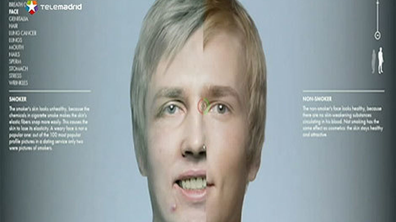 Una aplicación informática evidencia cómo el consumo de tabaco afea el ...