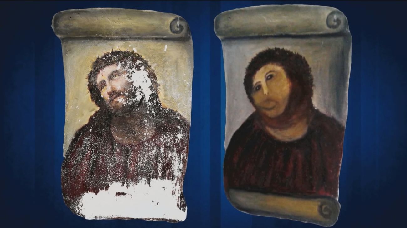 Diez años después de la 'restauración' del Ecce Homo de Borja