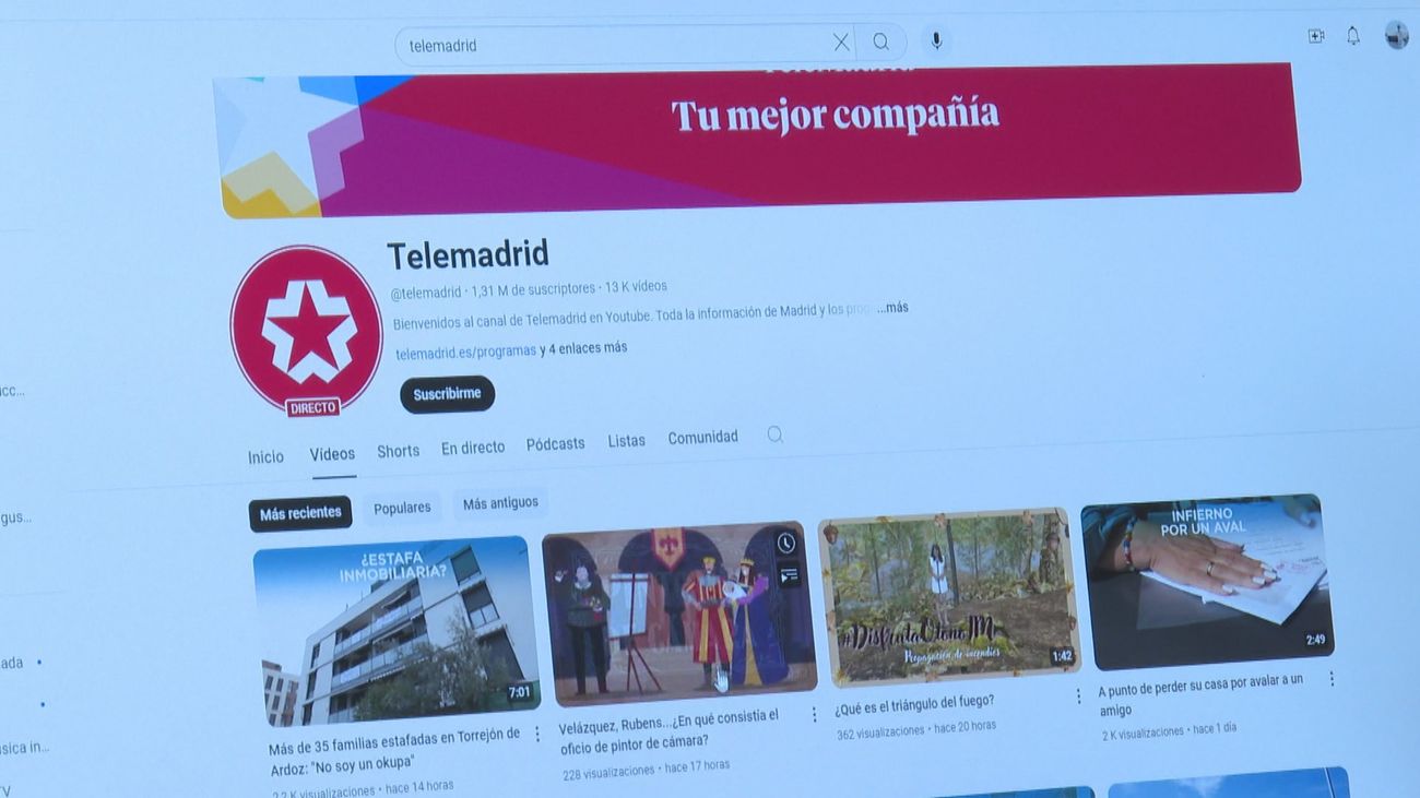 Youtube y las redes sociales: otra manera de ver Telemadrid desde ...